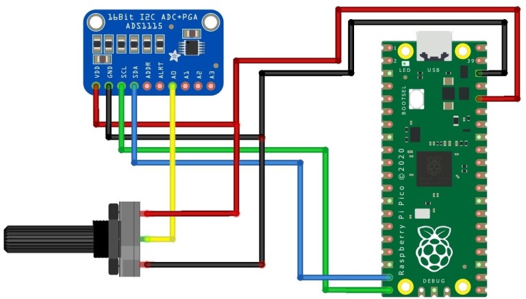 ADS1115 - Raspberry Pico - DomoticX