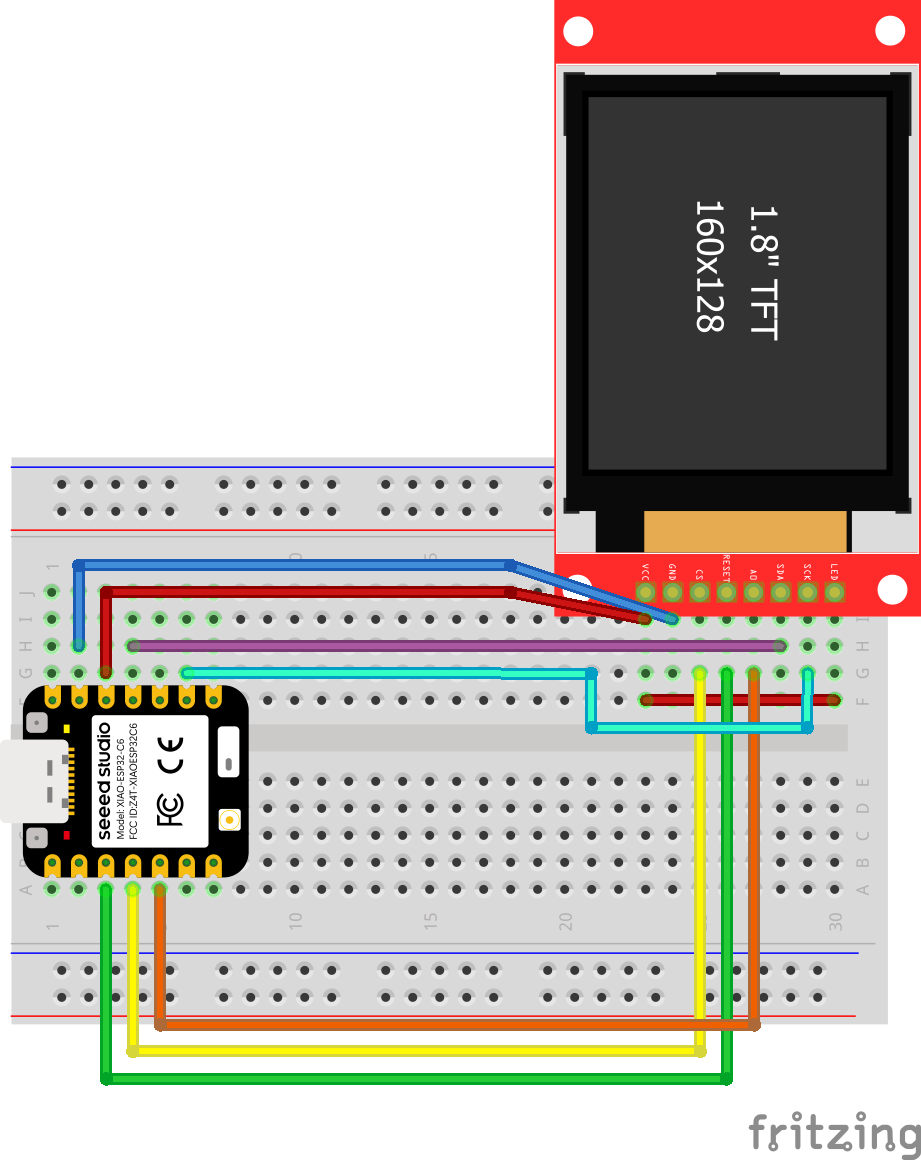 TFT 1.44” SPI ST7735 - ESP32-C6 - DomoticX