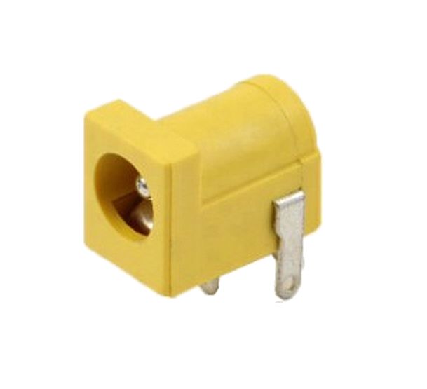 Power connector 5.5x2.1mm female DC050 PCB geel - DomoticX