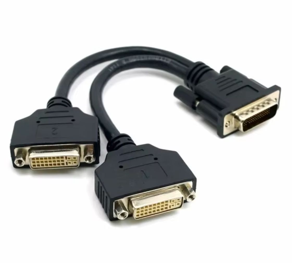 DMS-59 male naar 2x DVI-I dual link female adapter 20cm - DomoticX