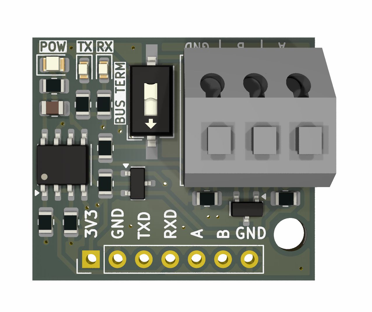 RS-485 RS-422 transceiver module 3.3V UART RTU SP3485 TVS/ESD protection (DomoticX eXperience ...