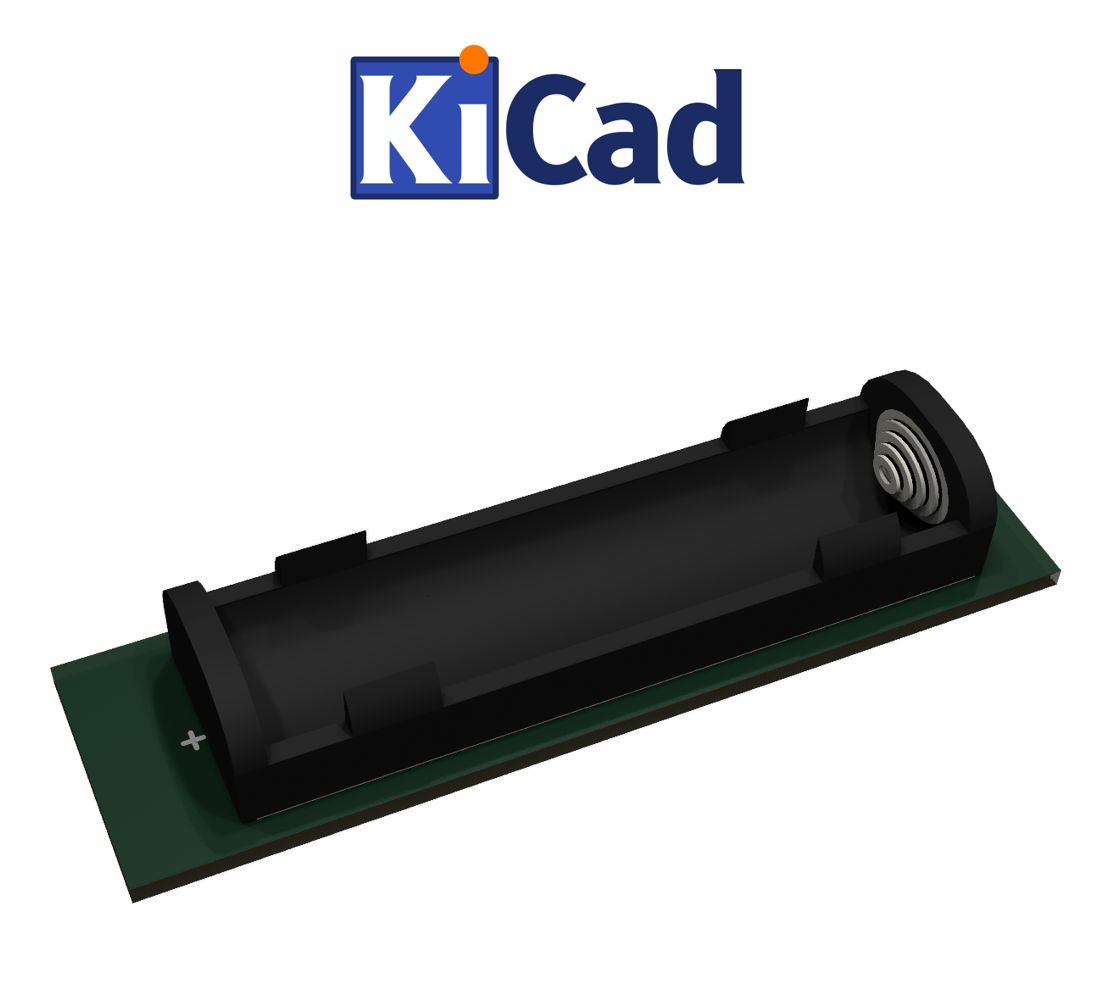 Battery Holder 1xAA PCB THT KiCad 9+ (digitaal) - DomoticX