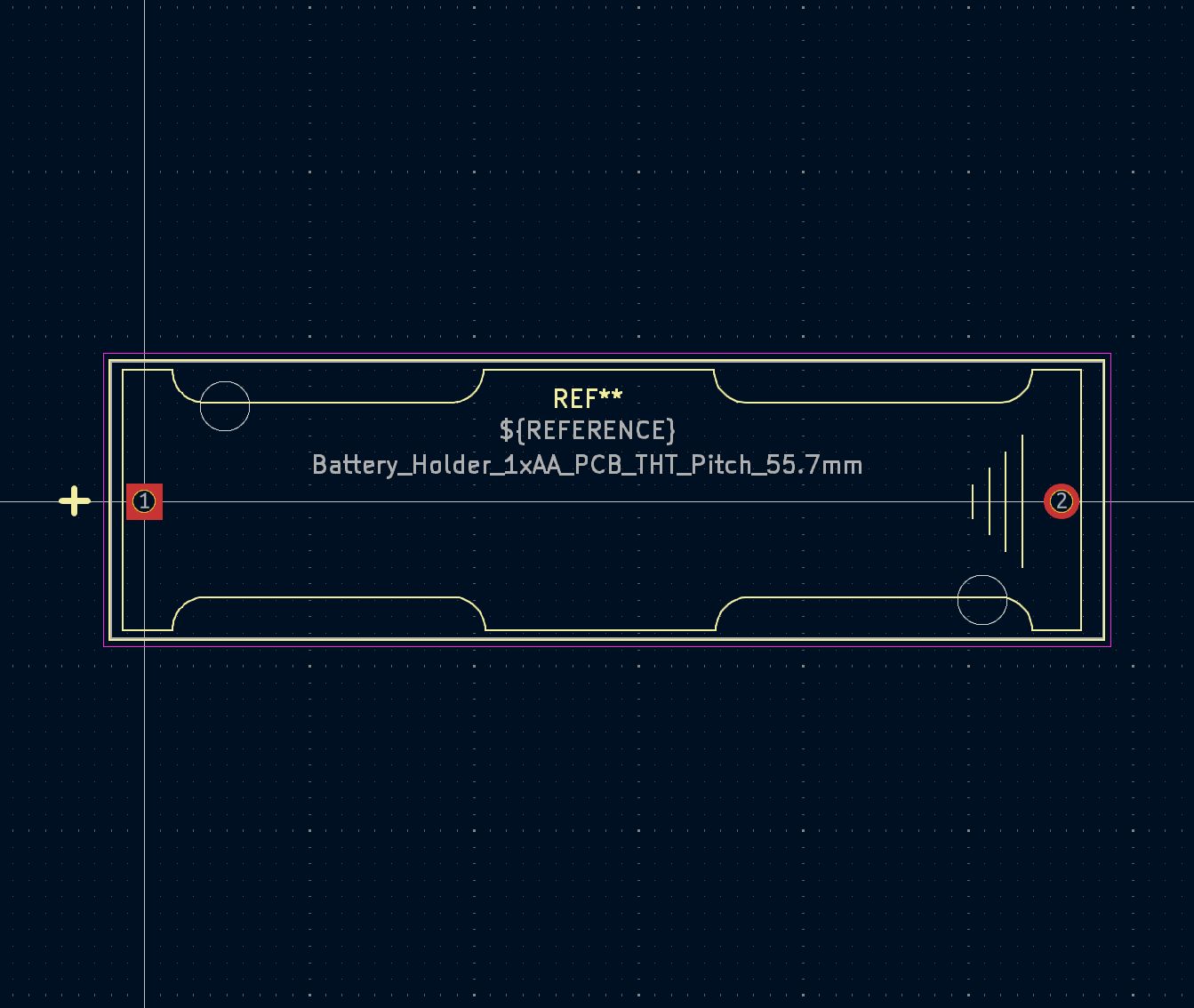 Battery Holder 1xAA PCB THT KiCad 9+ (digitaal) - DomoticX