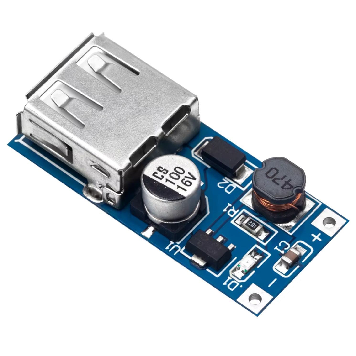Spanningsregelaar DC-DC module step-up 0.9-5V naar 5VDC 0.6A USB-A ...