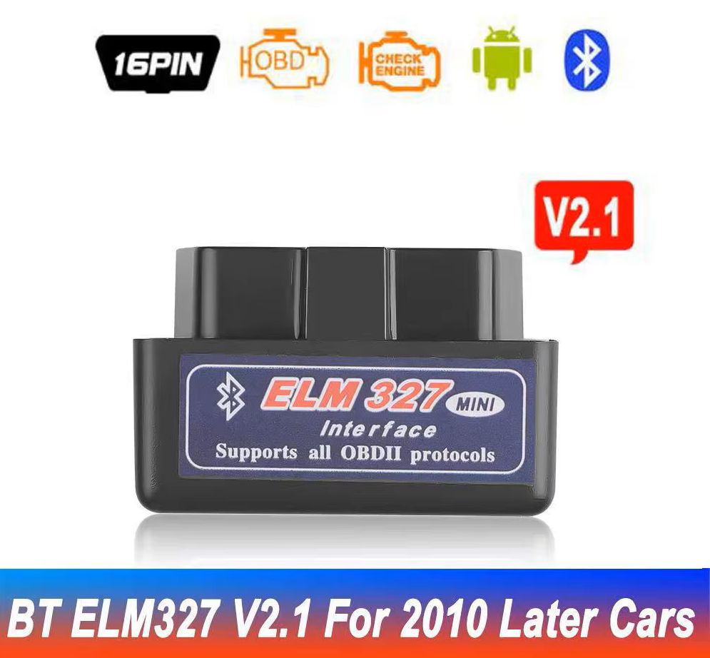 OBD2 bluetooth dongle ELM327 v2.1 compatible MINI CAN bus interface zwart - DomoticX