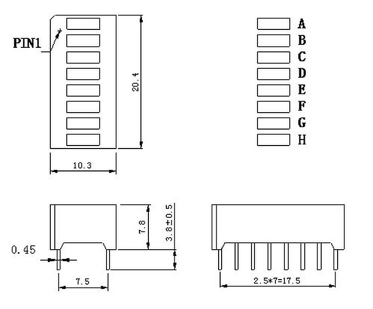 Led Bar Module 8 Segmenten Rood Kyx B8r Domoticx