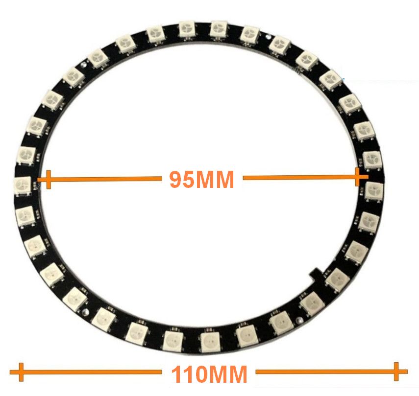 RGB LED module 32-bit cirkel 110mm met WS2812 5050 chip (NeoPixel ...
