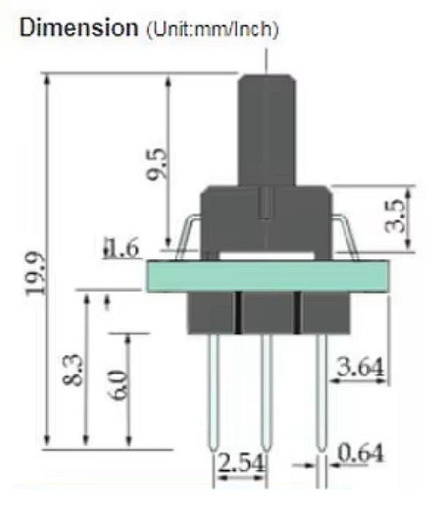 Lucht- Waterdruk sensor tot 0.4 Bar 40 KPa 6 PSI module XGZP040 - DomoticX