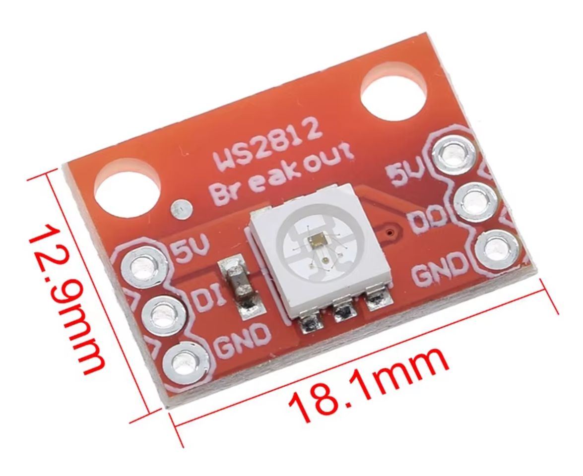 RGB LED module breakout 1-bit met WS2812 chip (NeoPixel) met headerpins - DomoticX