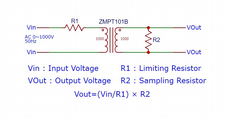 Spanning transformator AC sensor 2mA 1-1 2mA analoog ZMPT101B - DomoticX